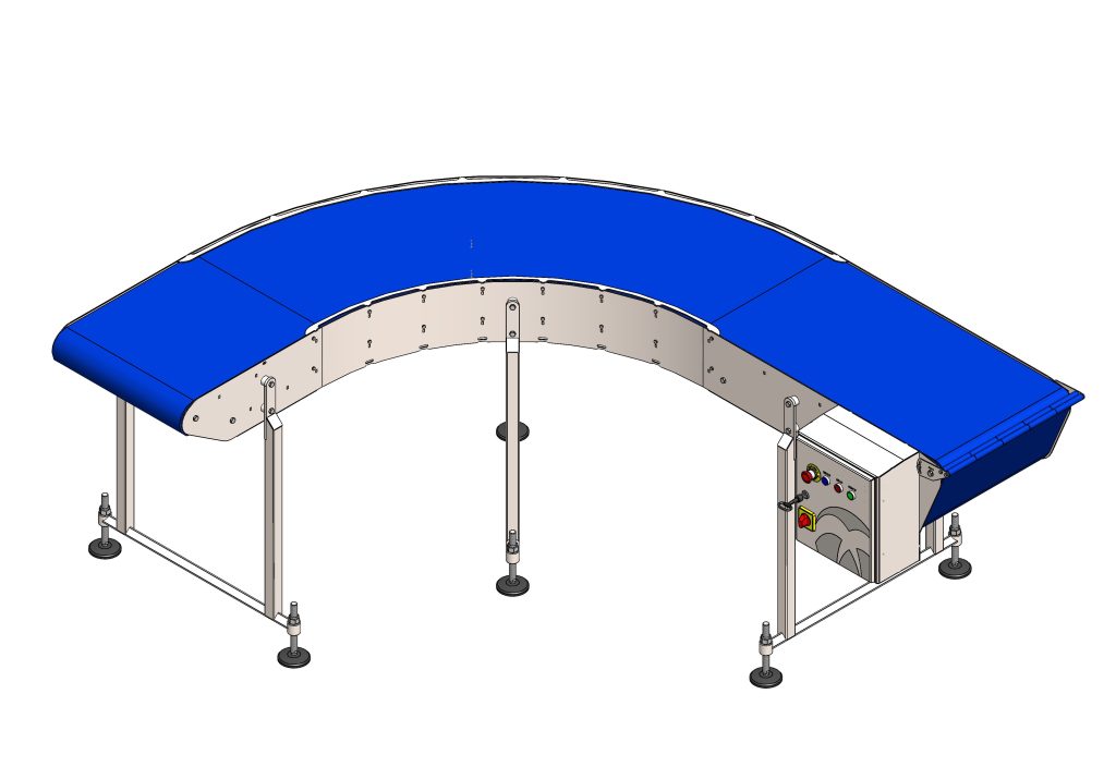 Curved Conveyor for Uneven Height Transportation | Millitec Food Systems
